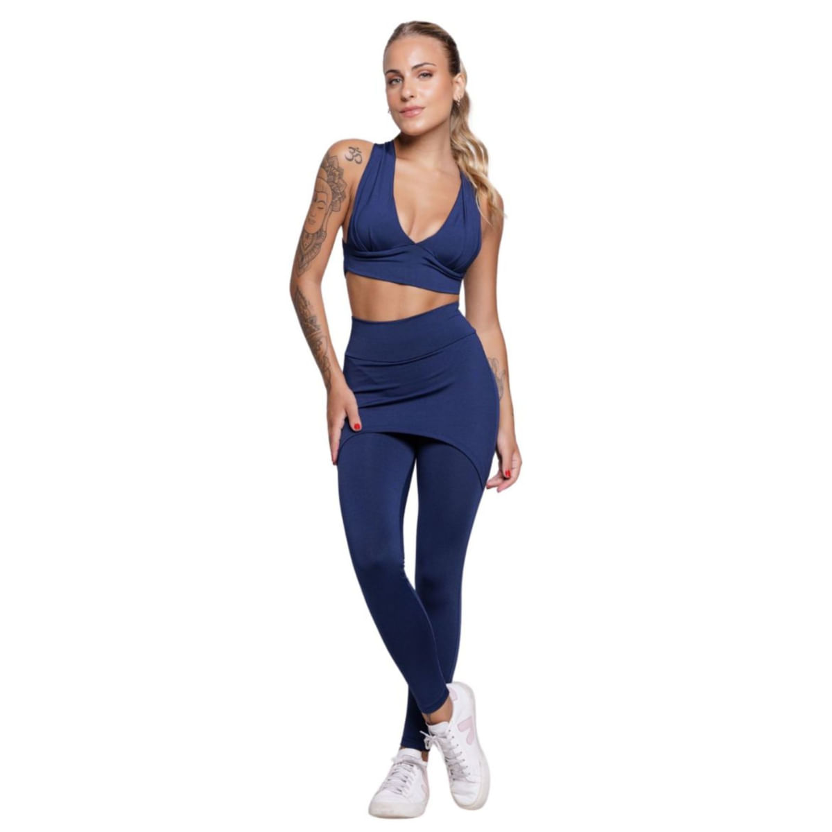 Conjunto Top Bojo e Calça Saia Vekyo Tapa Bumbum Roupa Para Academia ...