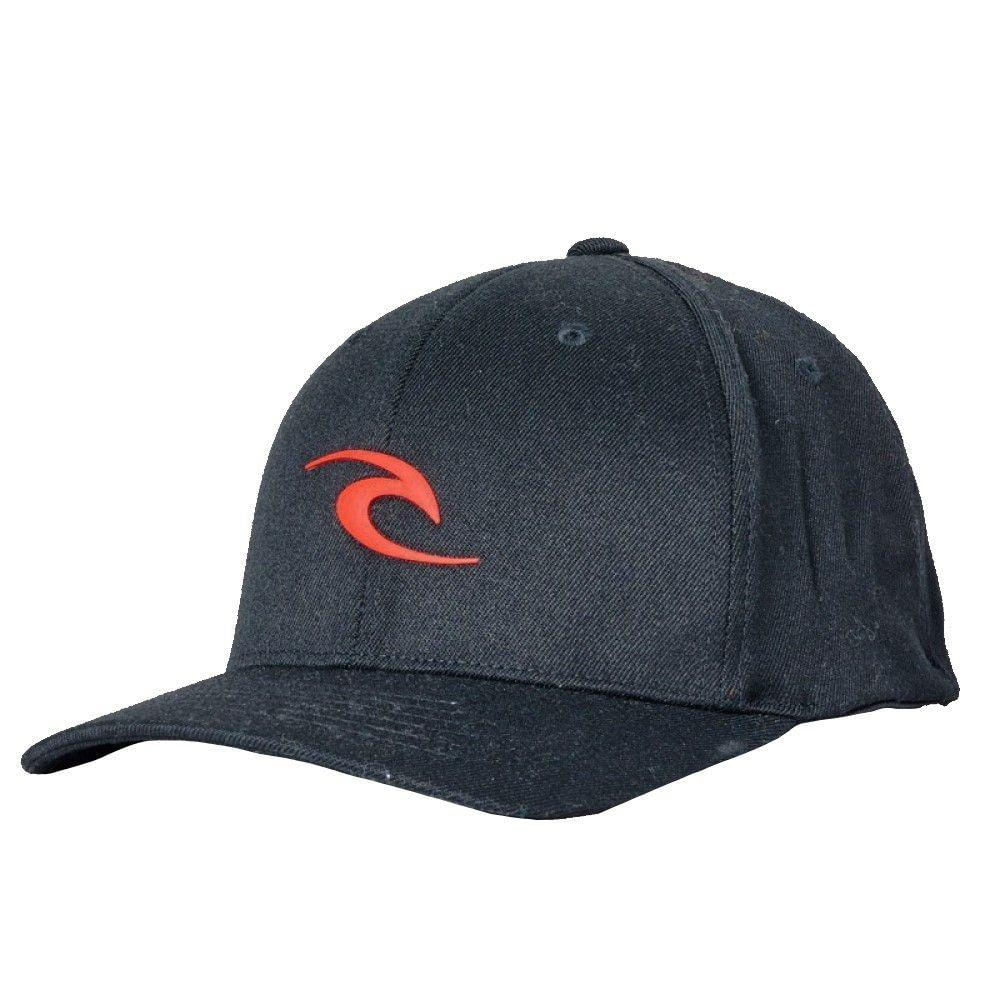 Boné Rip Curl Aba Curva Tepan Weld Preto/Vermelho