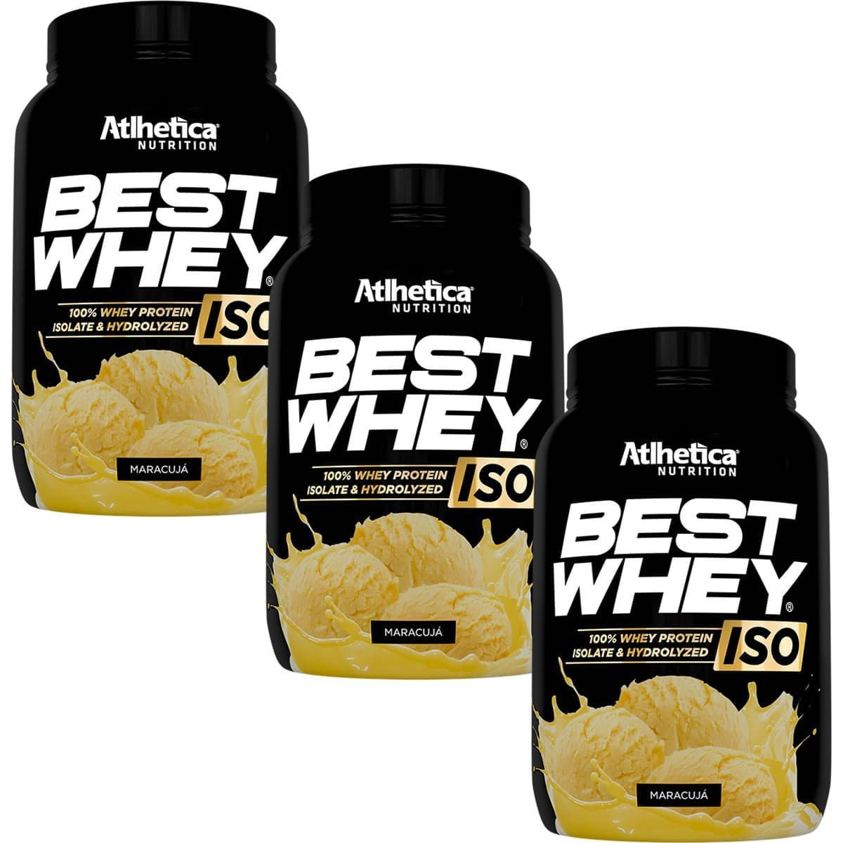 Kit 3X Best Whey Iso - 900g Maracujá - Atlhetica Nutrition